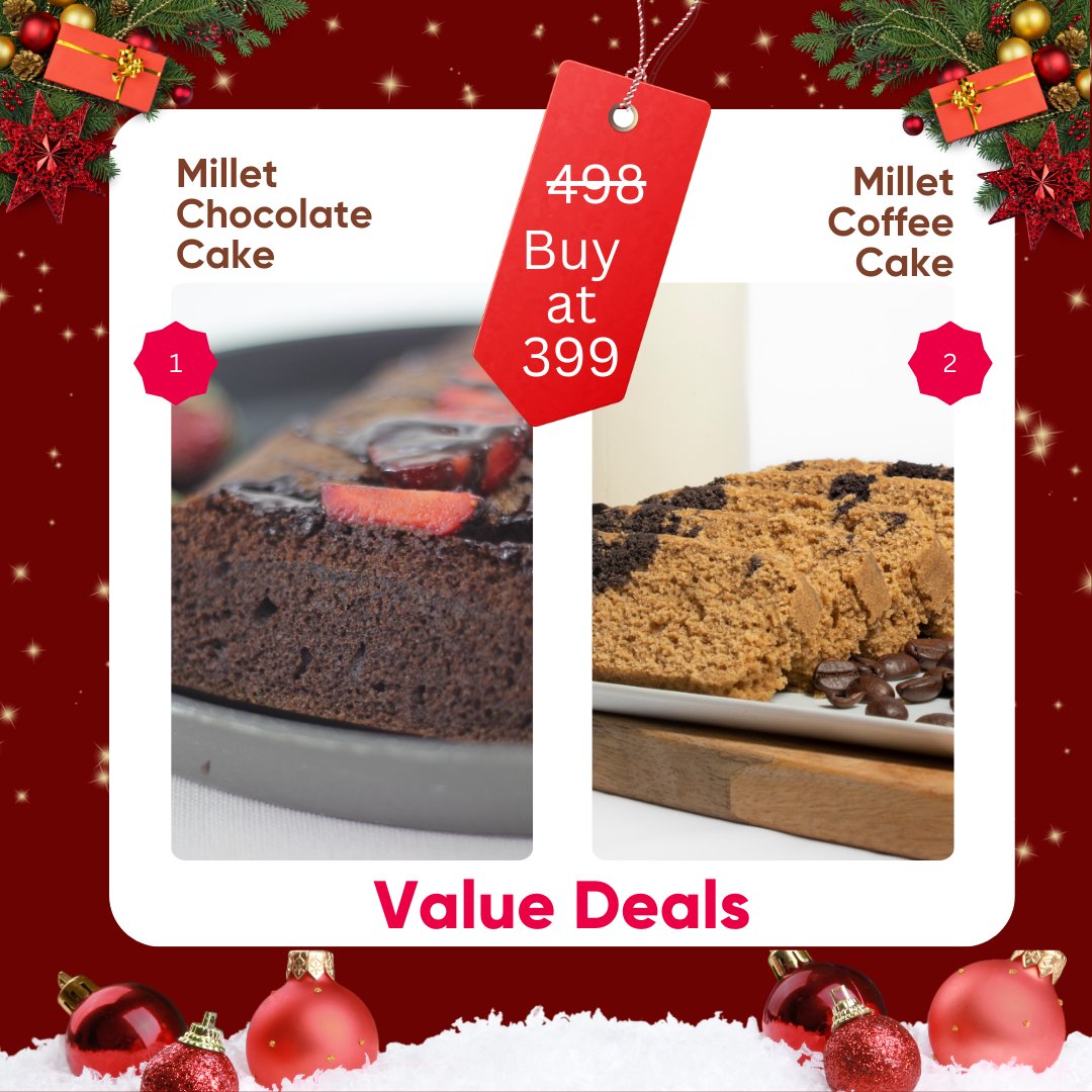 Millet Cake Combo - Chocolate Cake & Coffee Cake – Artinci